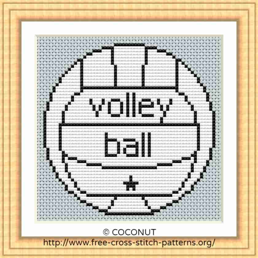 VOLLEYBALL, FREE AND EASY PRINTABLE CROSS STITCH PATTERN | Free cross ...