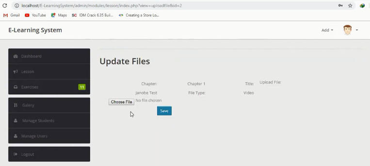 Online E-Learning Management System in PHP with source code