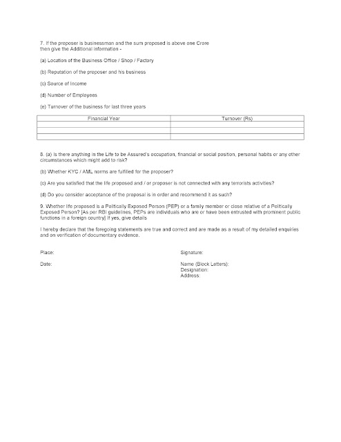 LIC forms download - SPECIAL MORAL HAZARD REPORT - Form No 3251 ...