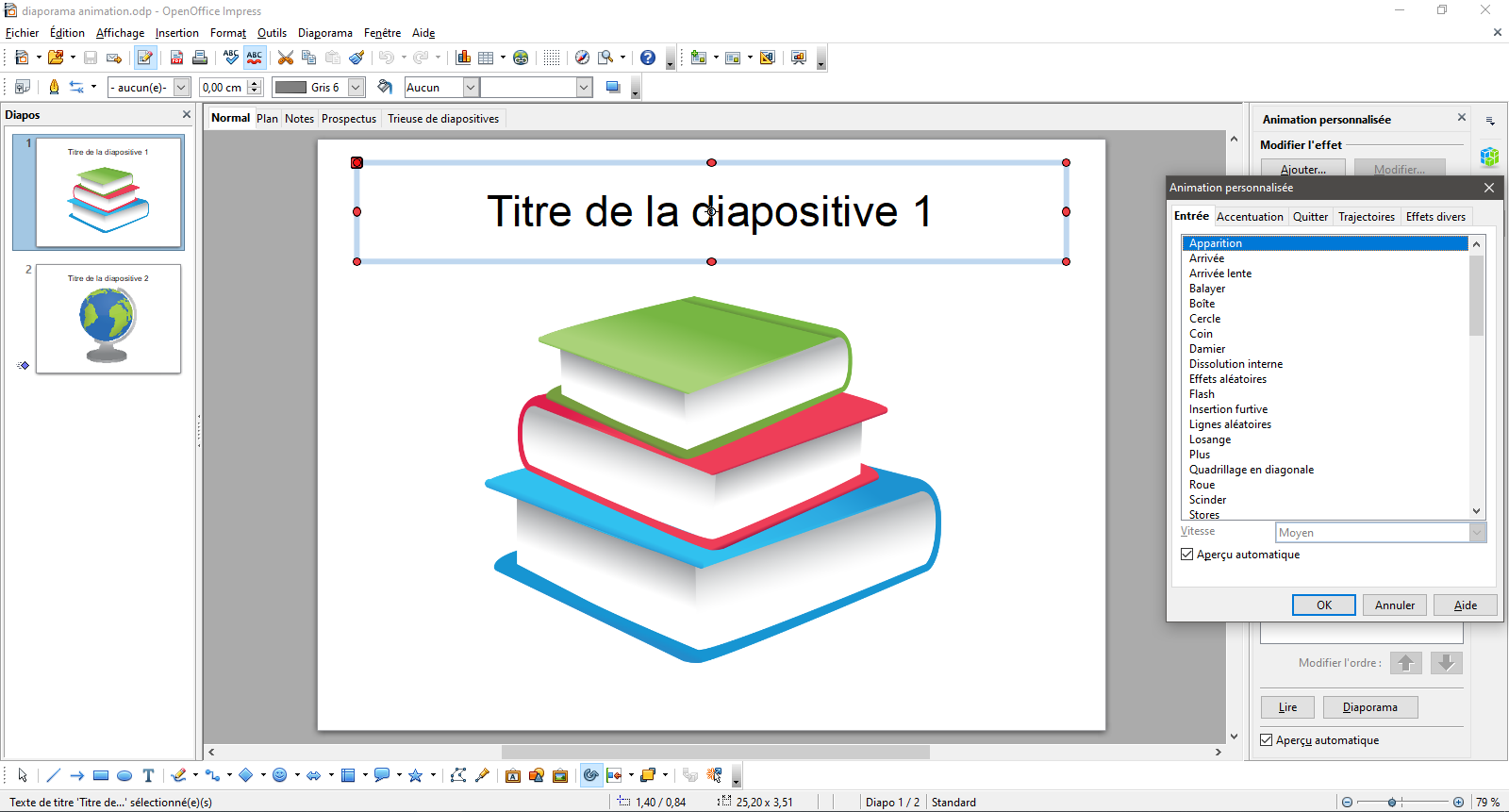 Animer un diaporama avec OpenOffice Impress