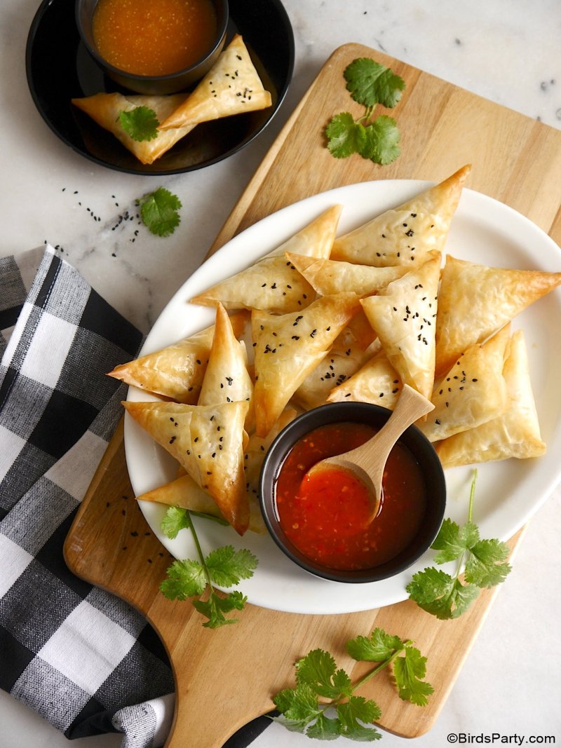 Feta Cheese and Sweet Potato Filo Pastry Samosa Appetizers - Party ...