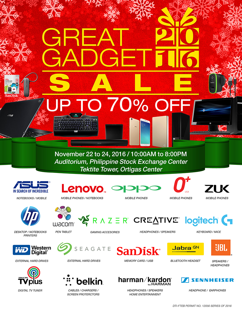 Great Gadget Sale 2016 Announced, Enjoy Up To 70% Off Discount!