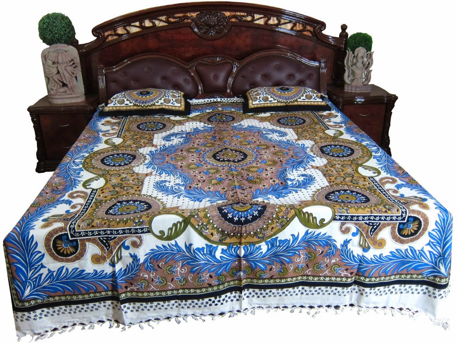 Indian Bedding Bedspread: Mogul Bed Cover Indian