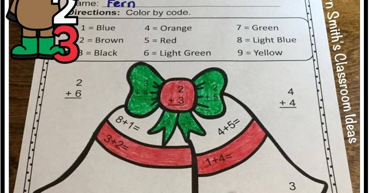 Christmas Color By Number Basic Addition Facts For Your Great Students ...