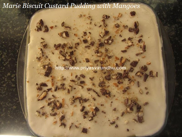 Priya's Virundhu: Marie Biscuit Custard Pudding With Mangoes – No Bake ...