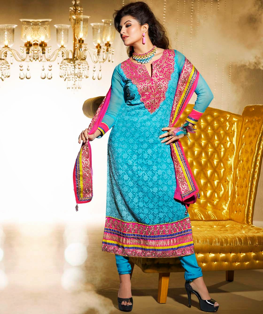 Indian Readymade Suits 2013-2014 | Latest Colorful Embroidered Dresses ...