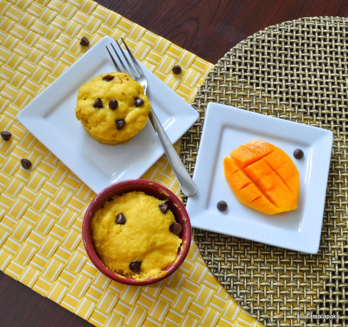 Eggless Mango Mug Cake ~ Tamalapaku