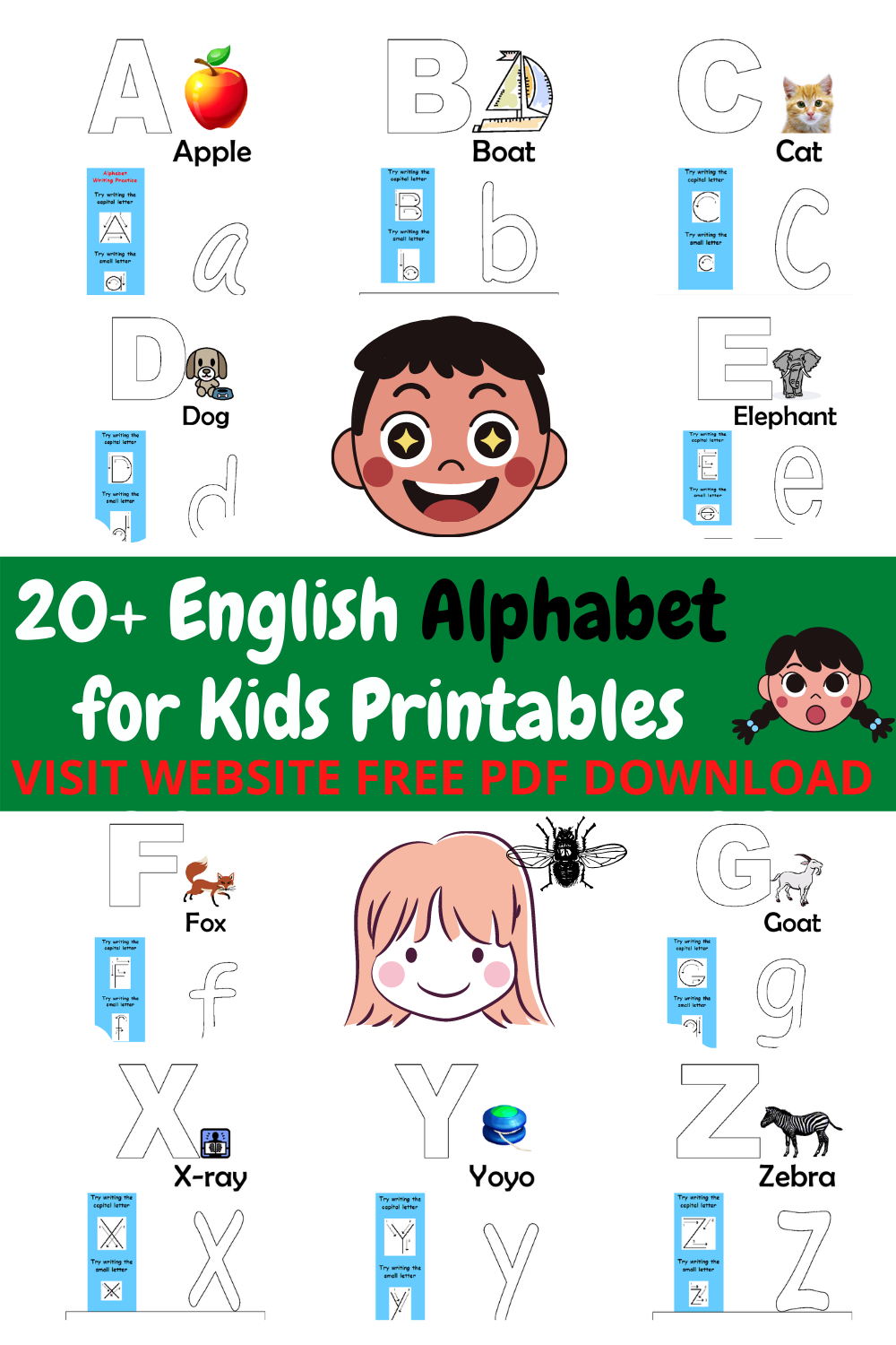 Alphabet English Worksheets for Kindergarten and PDF