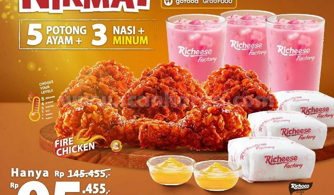 Promo Richeese Factory Paket Nikmat harga hanya Rp 95.455 | scanharga