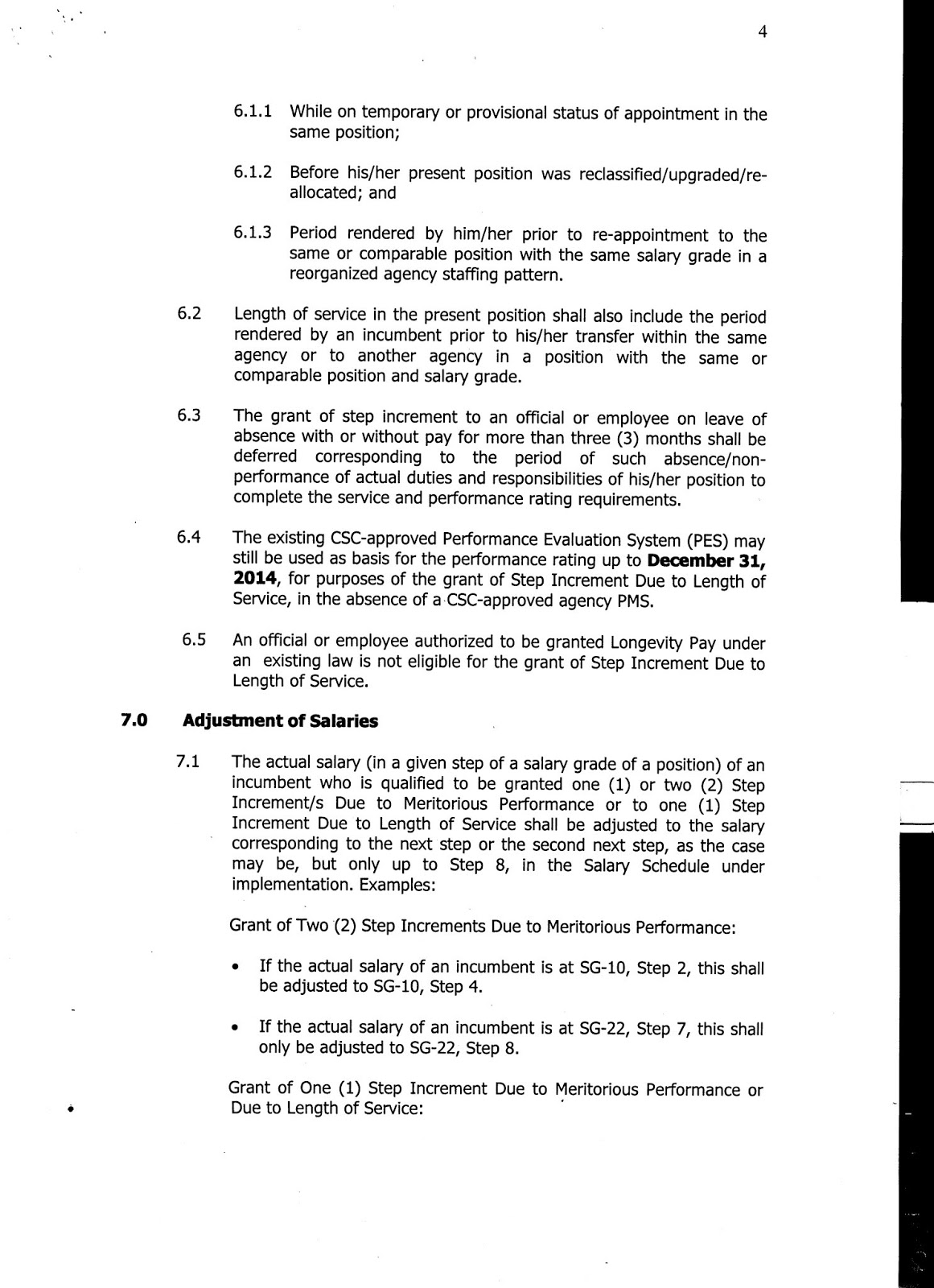 How Step Increments due to Meritorious Performance or Length of Service ...