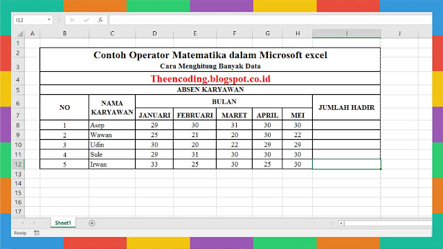Operator Matematika Pada Excel - The Encoding