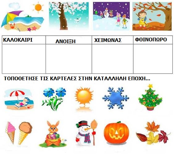 Νίκου Βασιλική Νηπιαγωγείο Δημιουργίας...: ΟΙ 4 ΕΠΟΧΕΣ