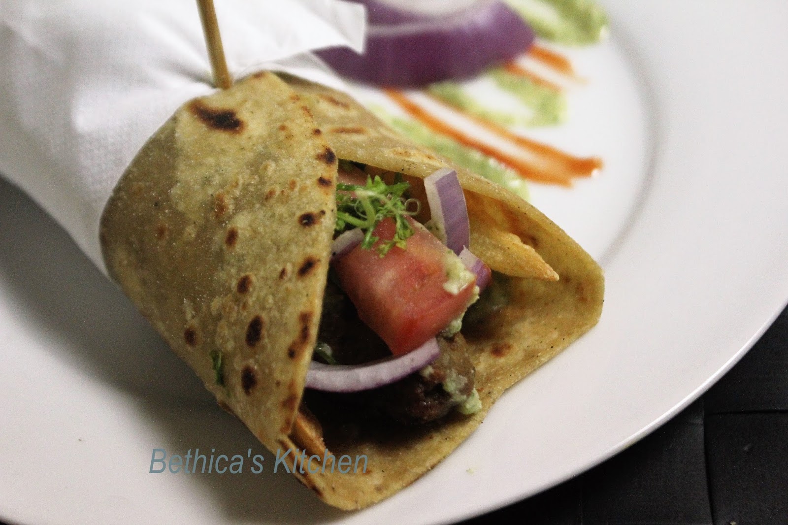 Bethica's Kitchen Flavours: Mutton Seekh Kebab Roll