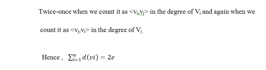 Theorem: - Handshaking Lemma : Statement :- For any graph G with e ...