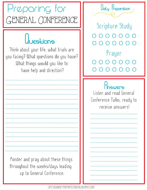 Life's Journey To Perfection: General Conference Ideas and Activities ...