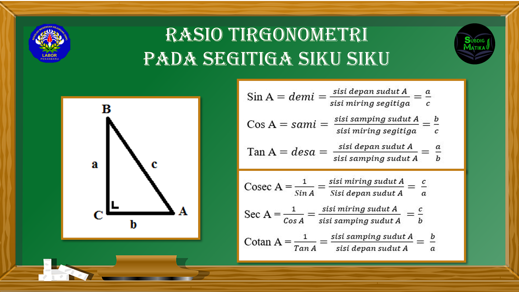 Rasio Trigonometri Pada Segitiga Siku Siku
