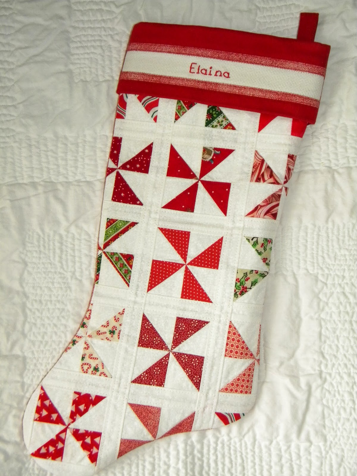 ...by CJ: Christmas Stocking w/ pinwheel block tutorial