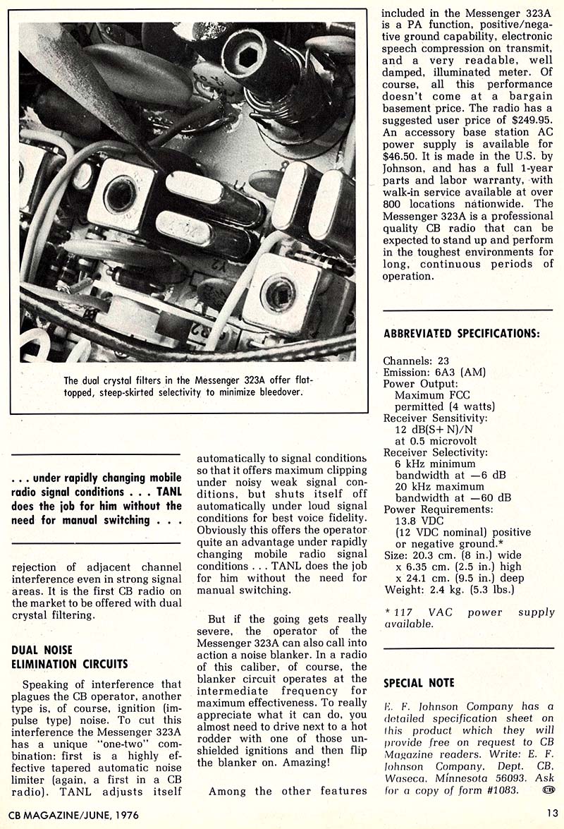CB DAZE: A FOND LOOK BACK AT THE EF JOHNSON MESSENGER 323-A 23CH CB