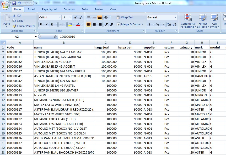 SIMAK Accounting Software: Import Master Barang dari Excel