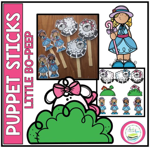 LITTLE BO-PEEP TEACHER PUPPET STICKS ~ Book Units by Lynn