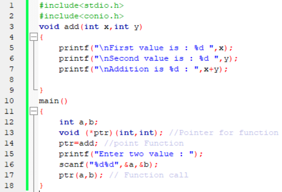 Pointer as function | Pointer to function | Pointer in C