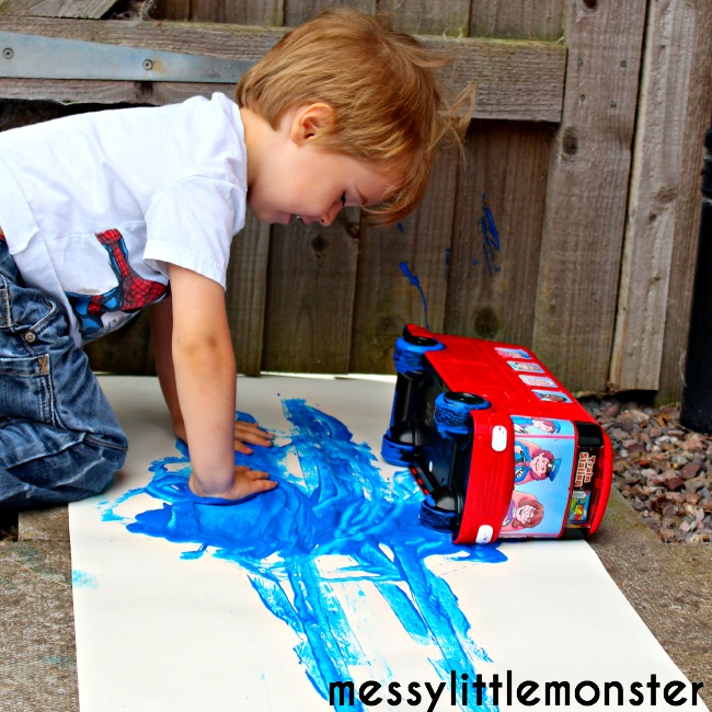 The Wheels on the Bus Art - Messy Little Monster