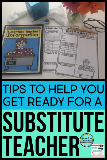 How to Plan for a Substitute Teacher | Upper Elementary Snapshots