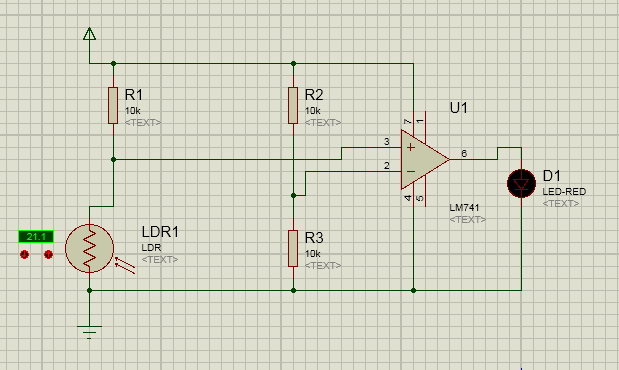 Mekatronia: Proteus 2 (rangkaian komparator)