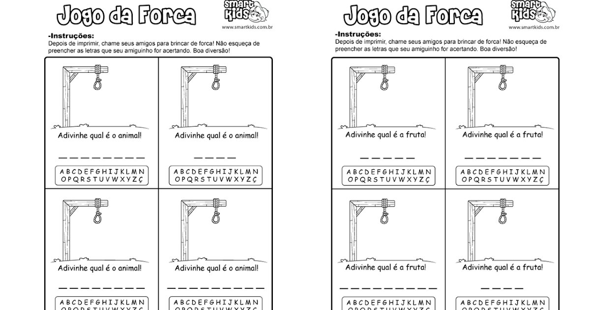 Jogo Da Forca Para Imprimir - FDPLEARN