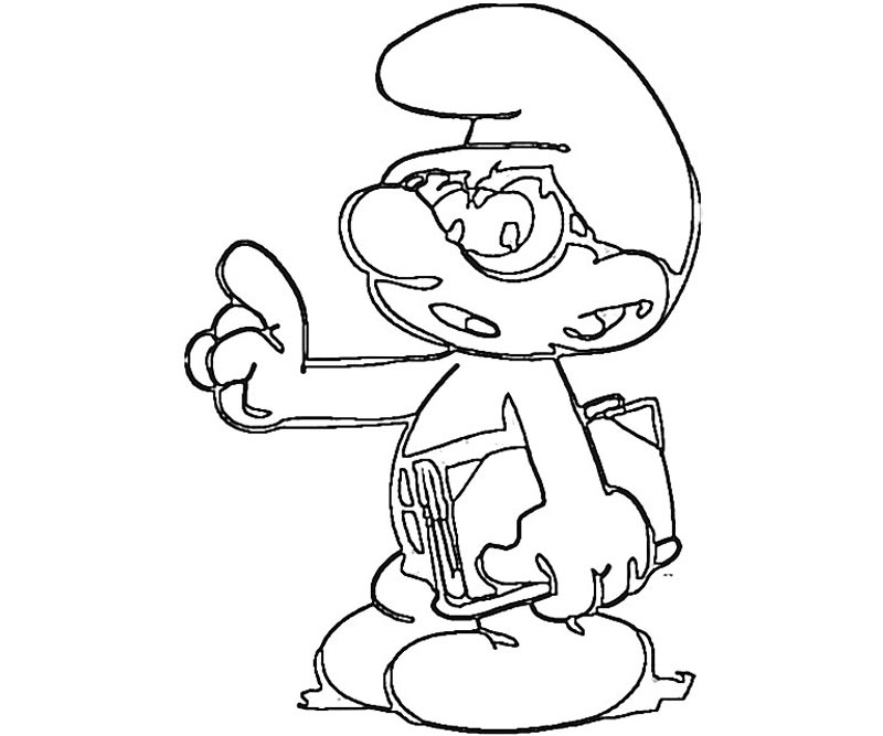 Brainy Smurf Coloring Pages