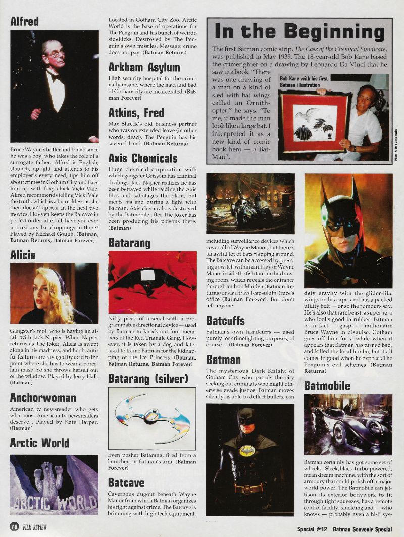 1995 Batman.com : Magazine Article: Film Review Batman Special Part 4