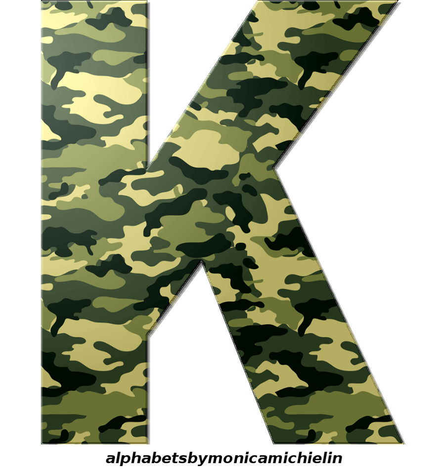 M. Michielin Alphabets: 2-CAMOUFLAGE BIG ALPHABET PNG