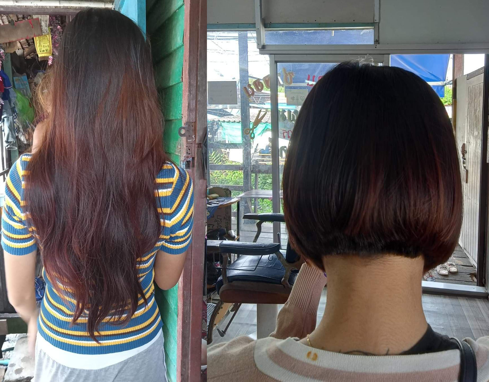 Village Barber Stories: Long to nape length bob cut | Nape shaving