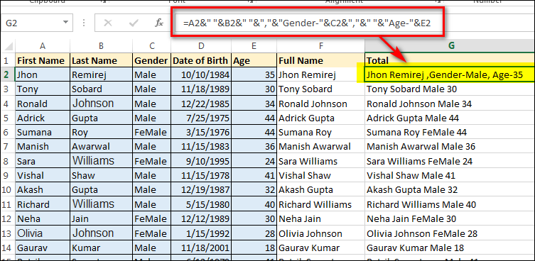 3 Legit Way To Marge Text By Concatenate Function In Excel My