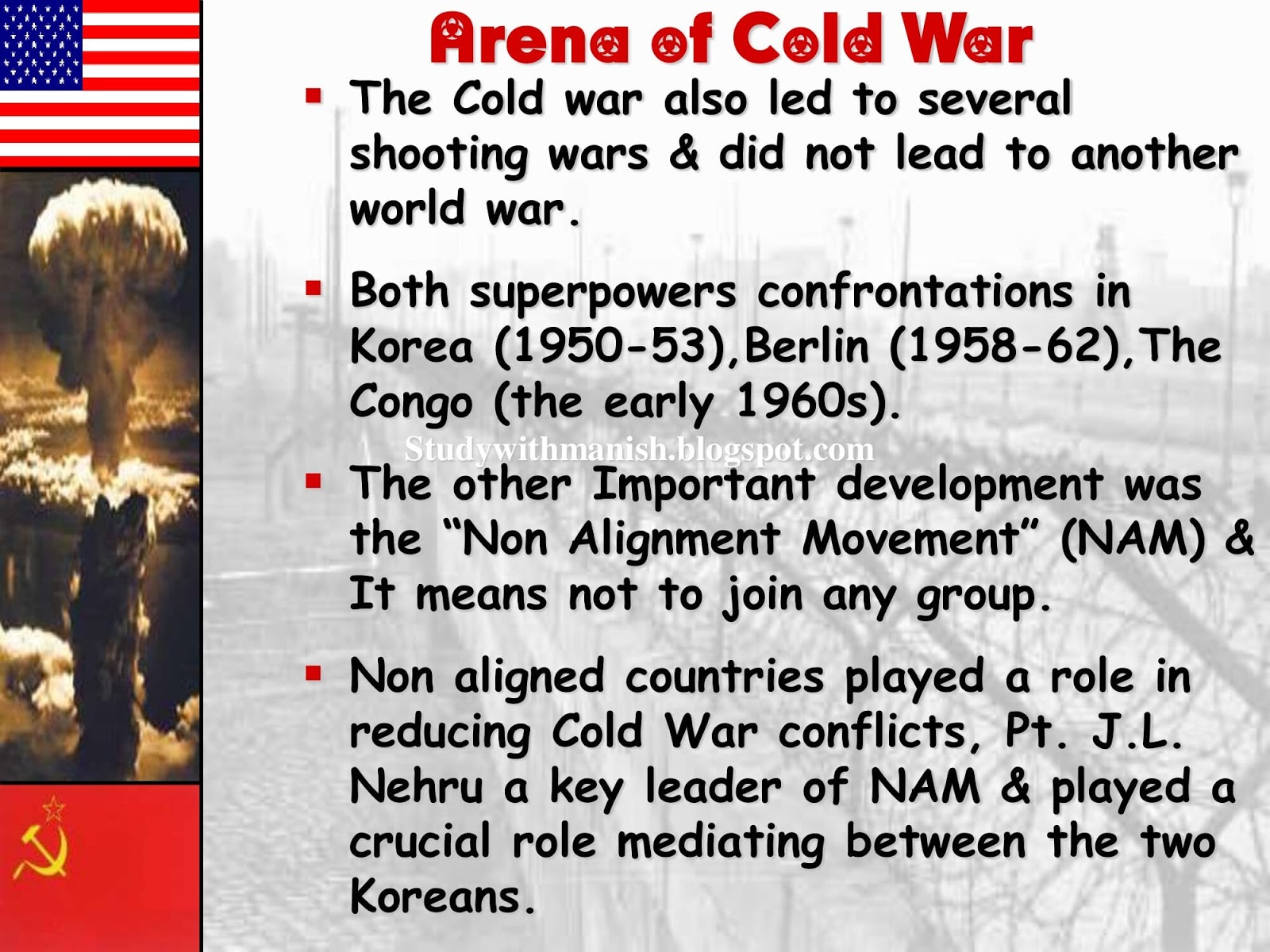 Cold War Era PPt and Notes Class – 12th Chapter 1 Political science