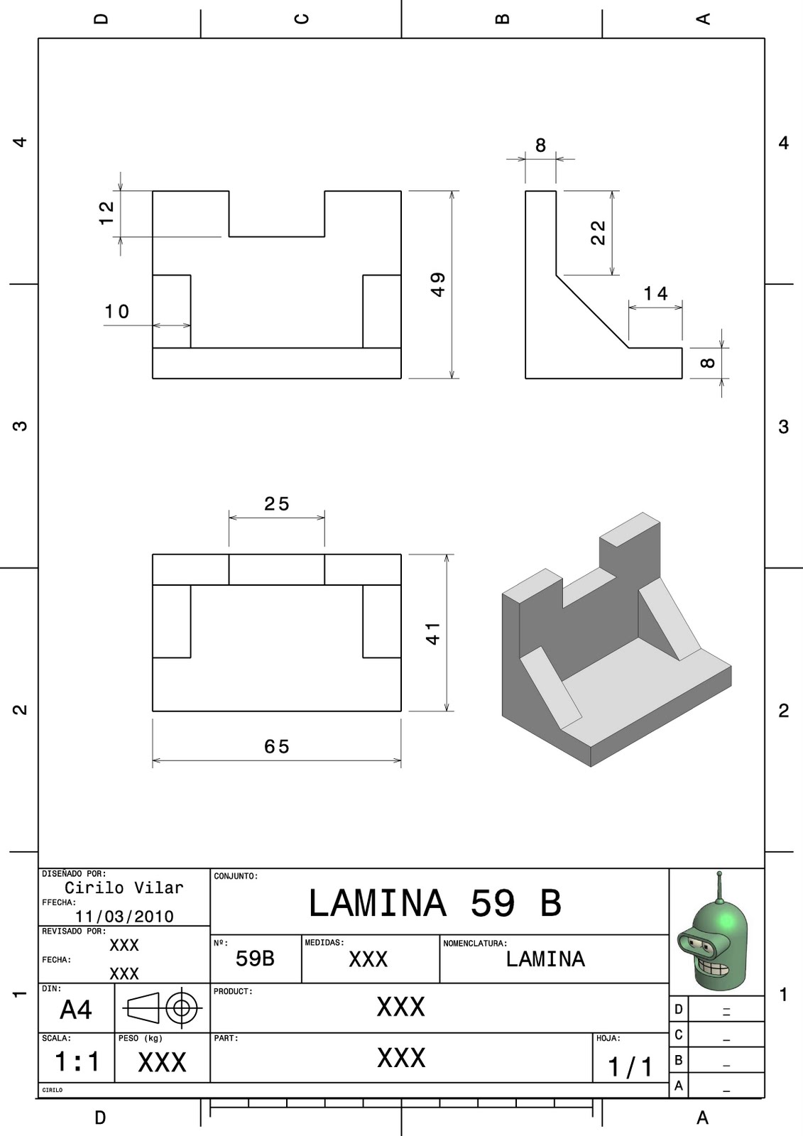 Diseño mecánico: EJERCICIOS Y TRABAJOS EN AUTODESK INVENTOR 2012