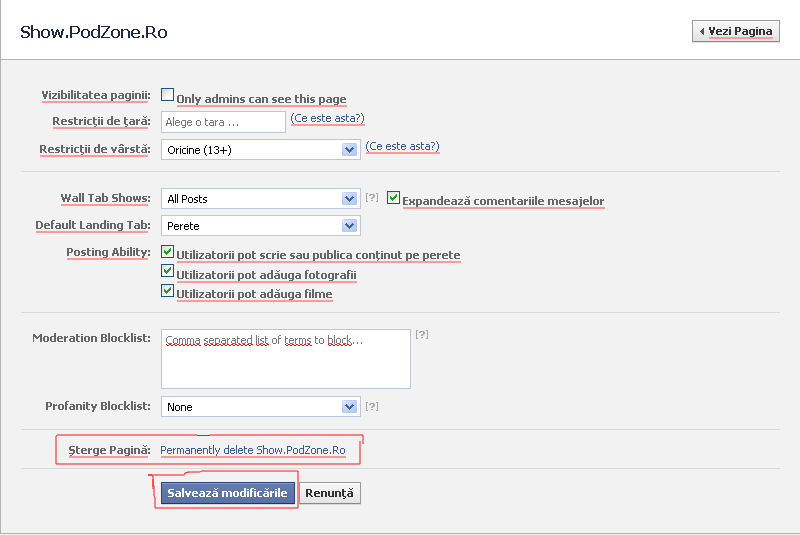Cum sterg o pagina pe Facebook? | ShowPodZone