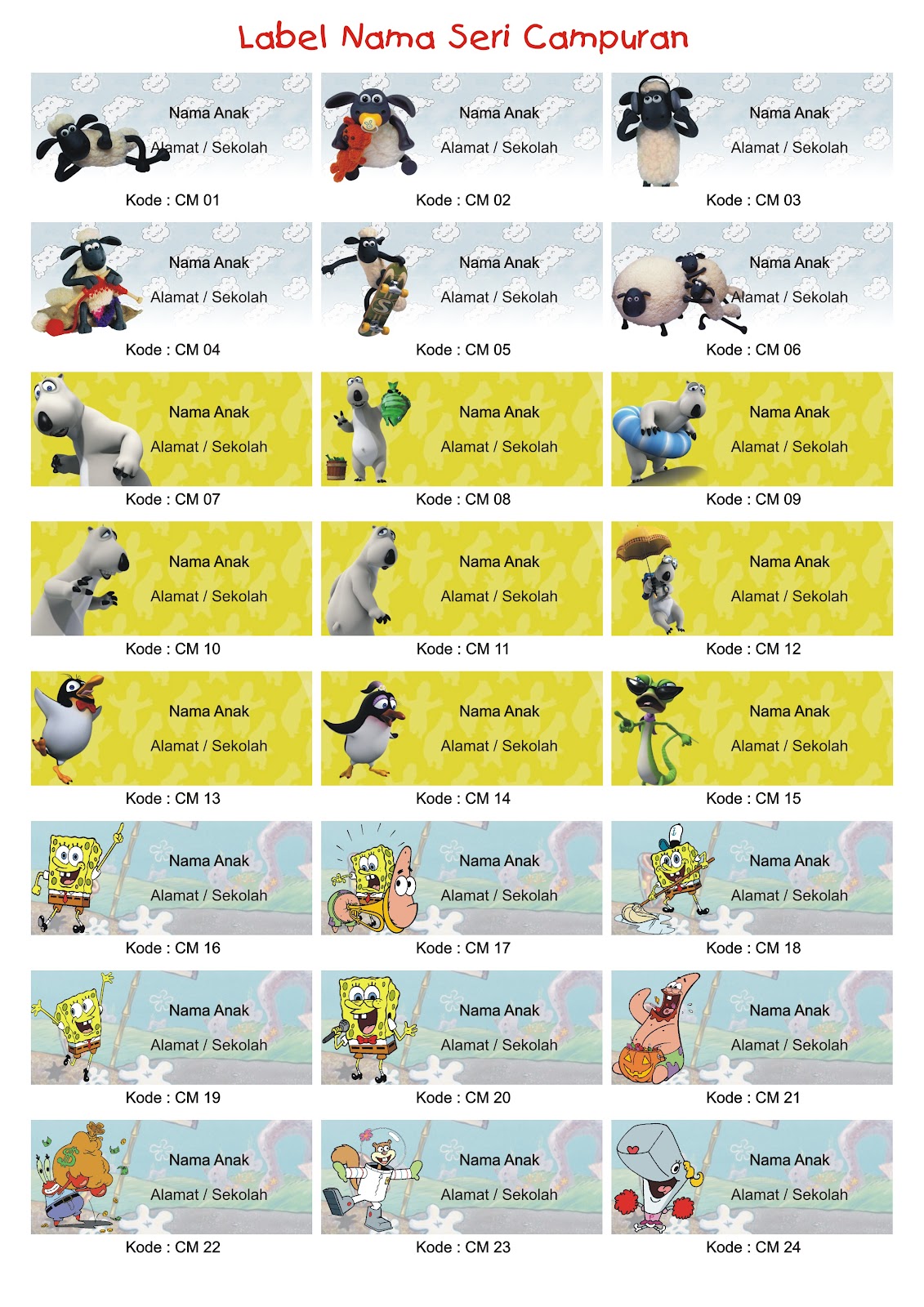 20+ Contoh Stiker Label Nama Anak, Terkini!