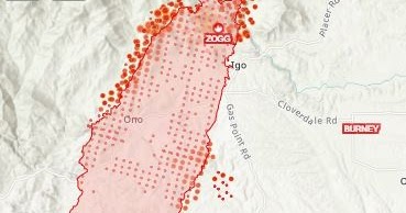 Zogg Fire & Evacuation Map in Redding, CA