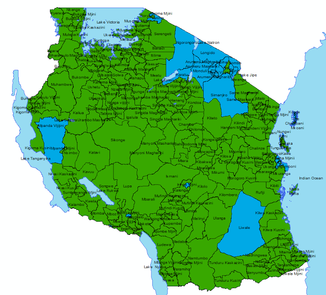 Mzee wa Mshitu: RAMANI YA TANZANIA KUONYESHA MAENEO VYAMA VILIKOPATA ...