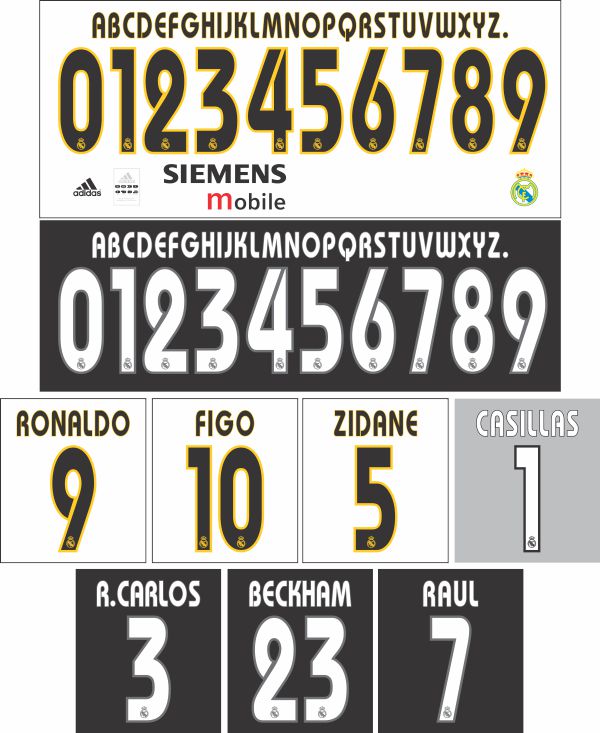 Real Madrid 2003-2005 font