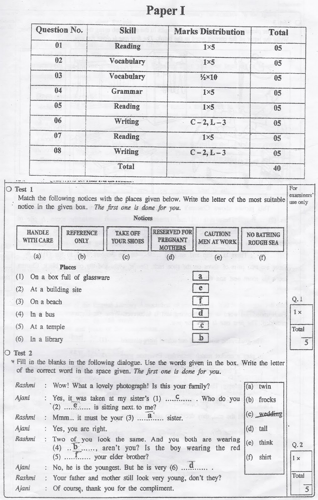 English Model Activities O/ L : OL 2019 NEW SYLLABUS ENGLISH PAPER