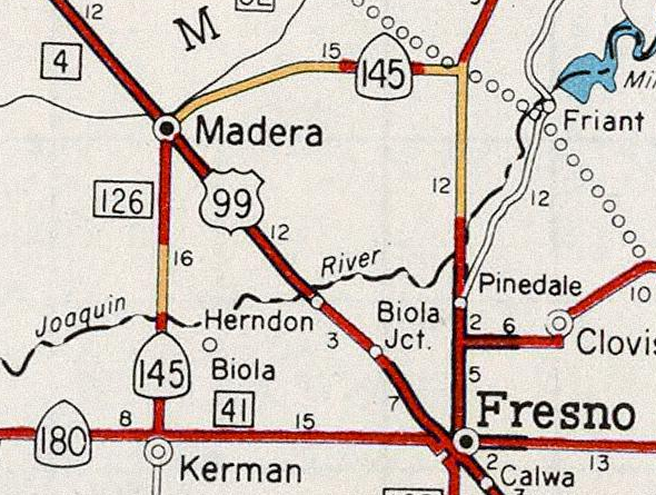 Old US Route 99 through Madera on Gateway Drive