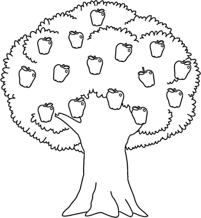 Apple Coloring Pages for Preschoolers [Free Printable] - Yuk Sebar