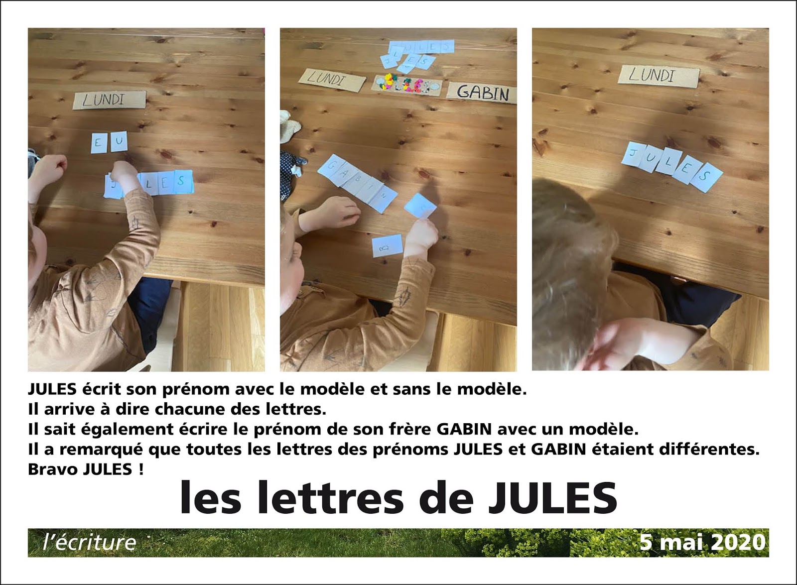 classe-petite-section-de-florence: Ecriture dans le jardin