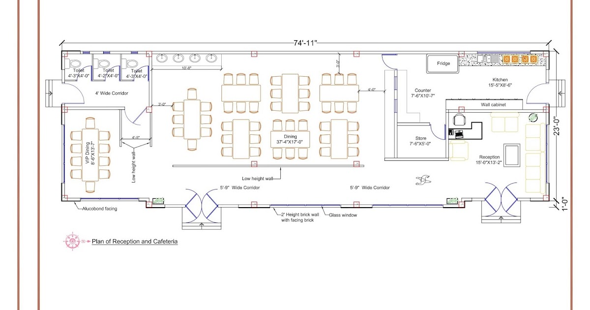 Reception & Cafeteria Floor Plan - DraftEasy