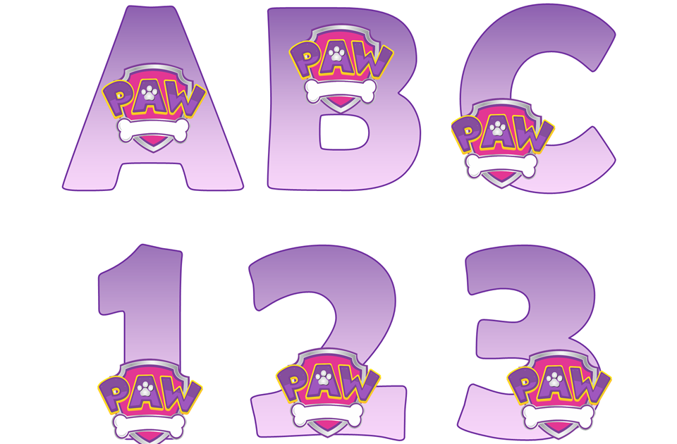 Kits imprimibles gratis : Abecedario paw patrol