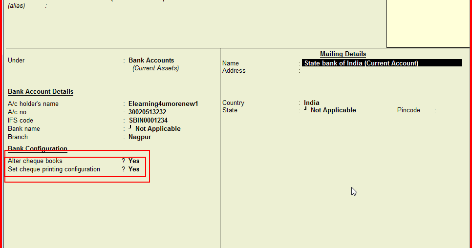 Bank Ledger In Tally Erp 9