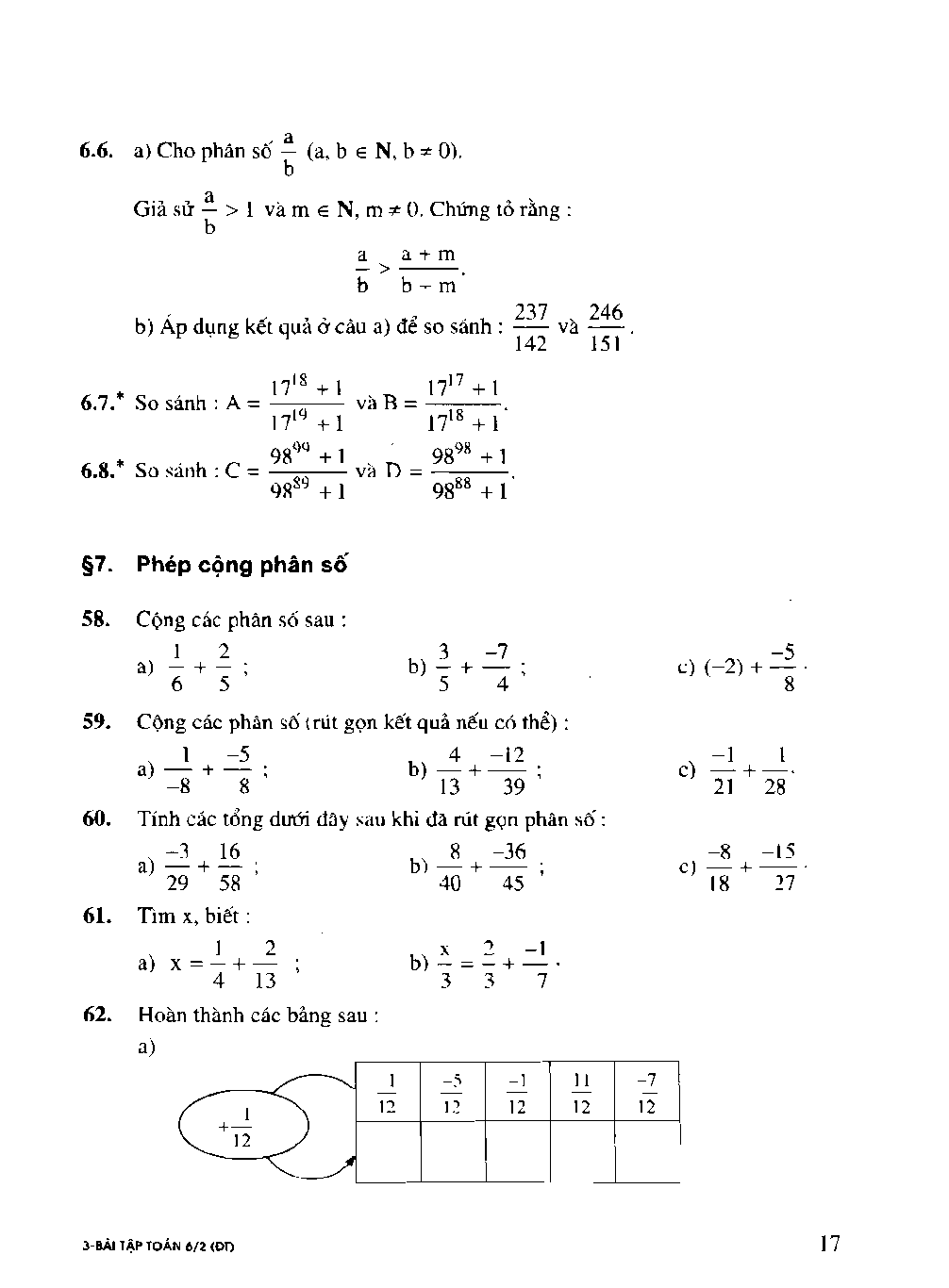 Bài Tập Toán 6 Tập 2 - Chương III. §6. So sánh phân số - Sách Giáo Khoa ...