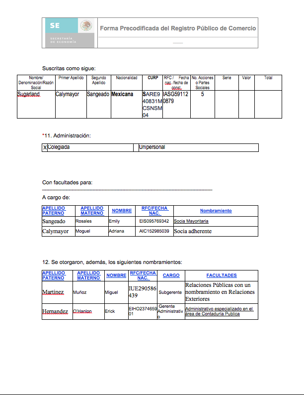 SUGARLAND: INSCRIPCIÓN AL RPPC